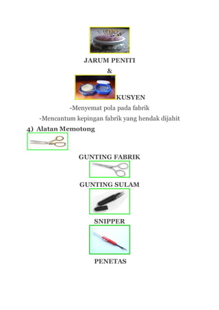 Alatan menjahit | DOCX