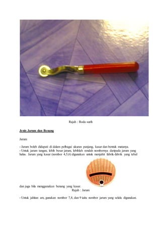 Alatan menjahit | DOCX