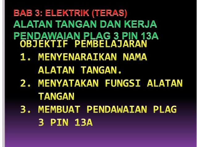 Alatan tangan dan pendawaian plag | PPTX