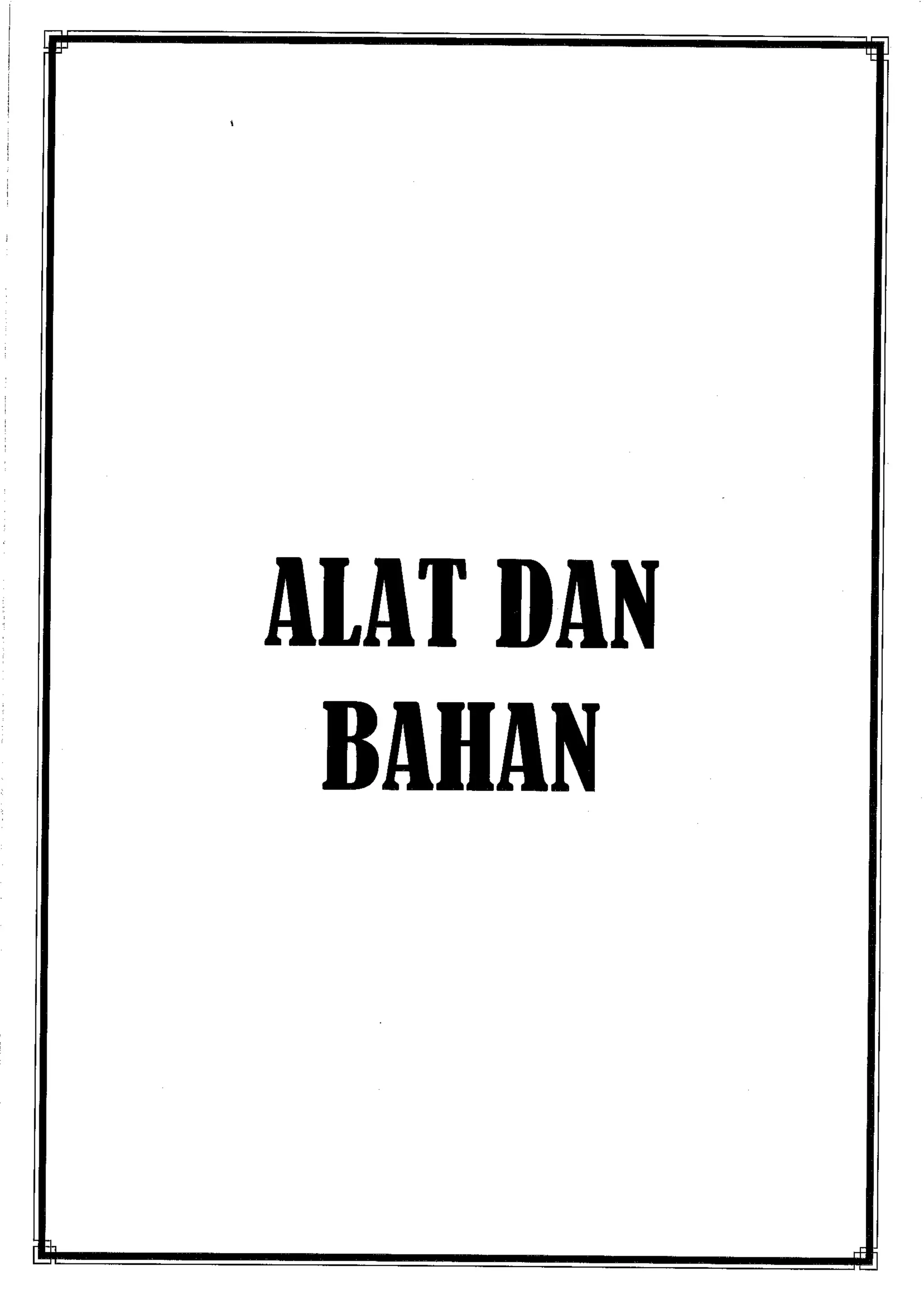 Alat dan bahan | PDF