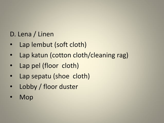 Alat,bahan pencuci laundry dan dry cleaning | PPTX