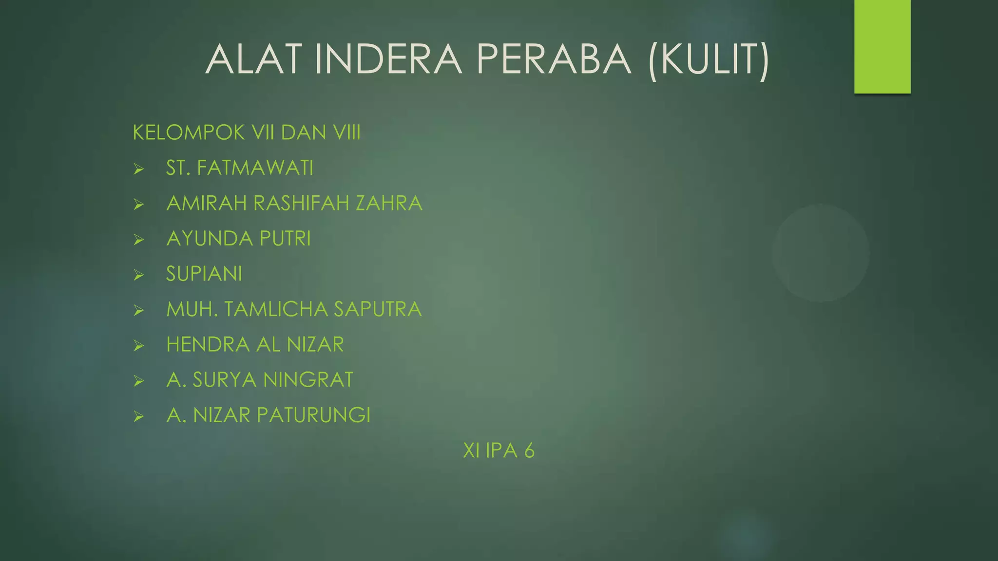 Alat indera peraba (kulit) | PPTX