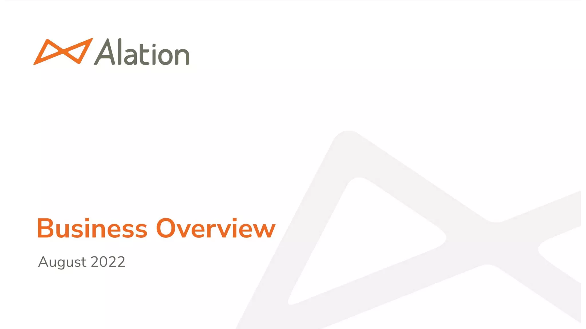 Alation Pitch Deck - $123M Series E at $1.7B valuation | PDF