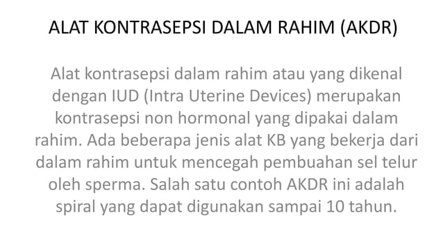 ALAT KONTRASEPSI Metode kontrasepsi jangka panjang | PPTX