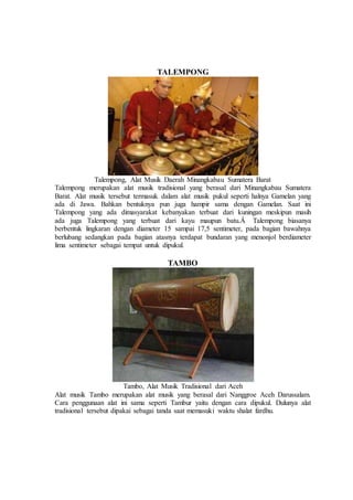 Alat musik tradisional | PDF