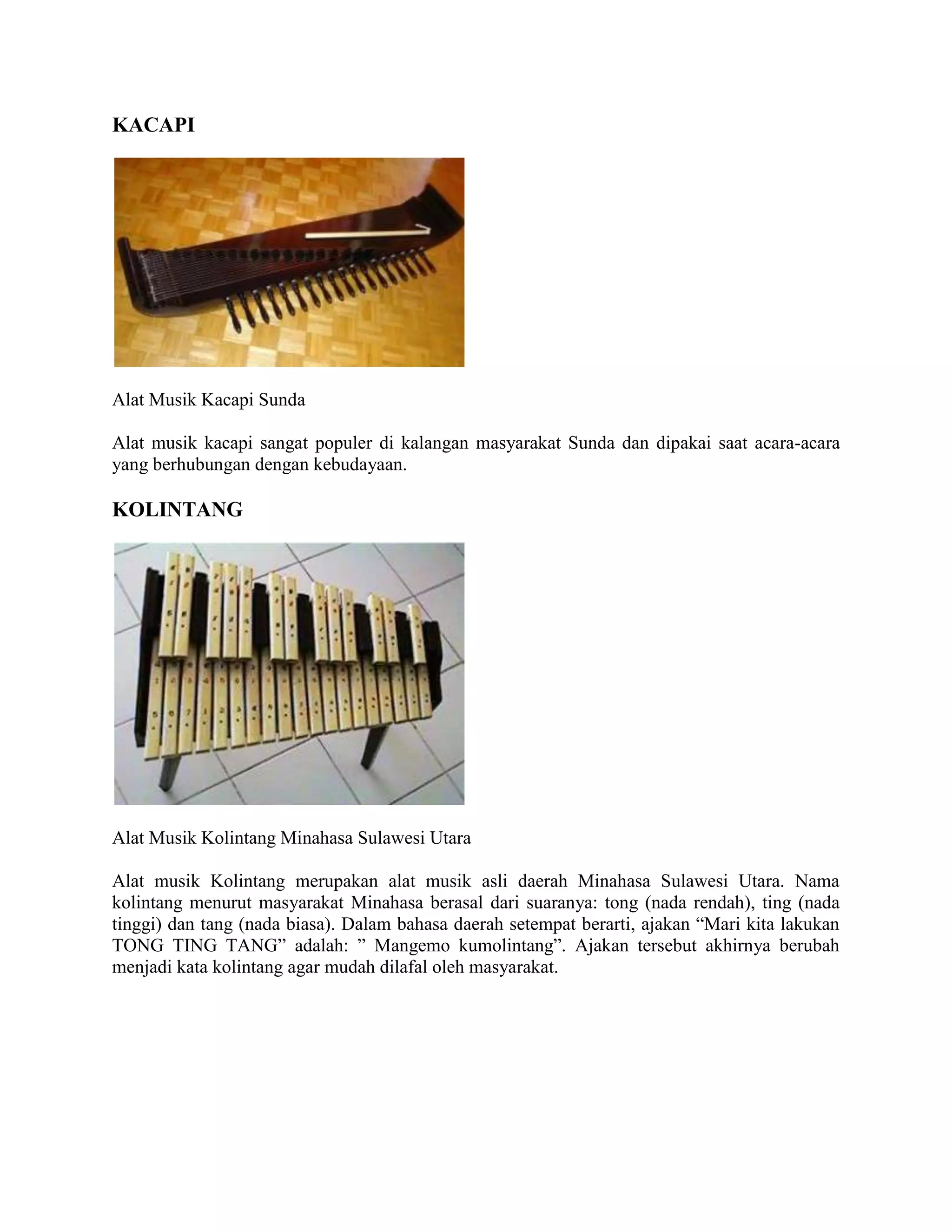 Alat musik indonesia | DOCX