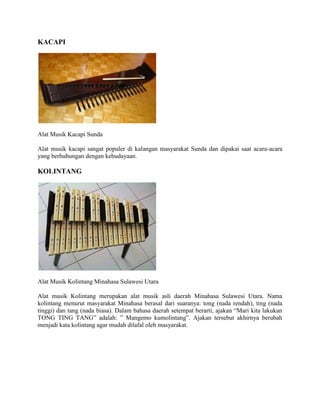 Alat musik indonesia | DOCX