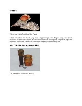 Alat musik indonesia | DOCX