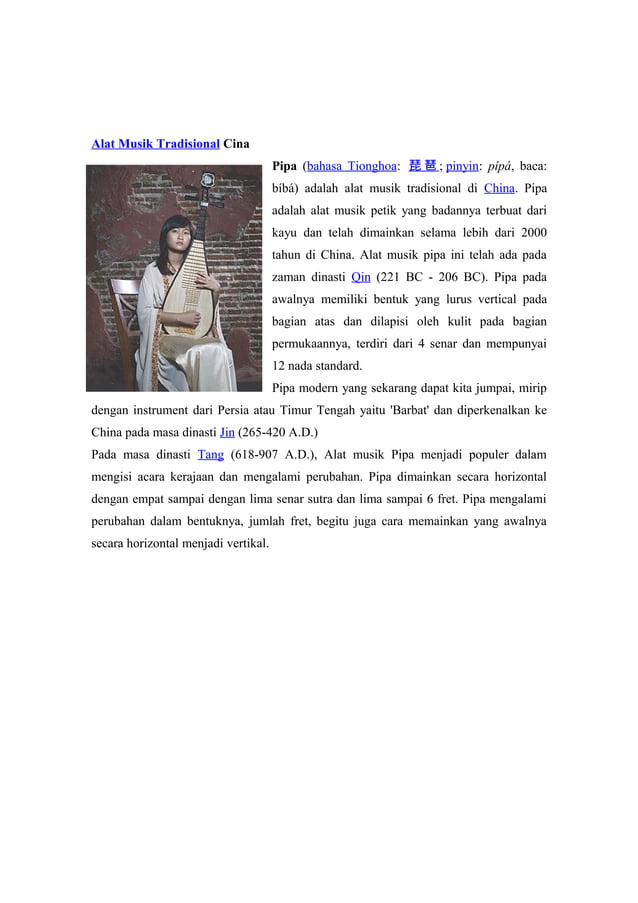 Alat musik tradisional asia | DOC