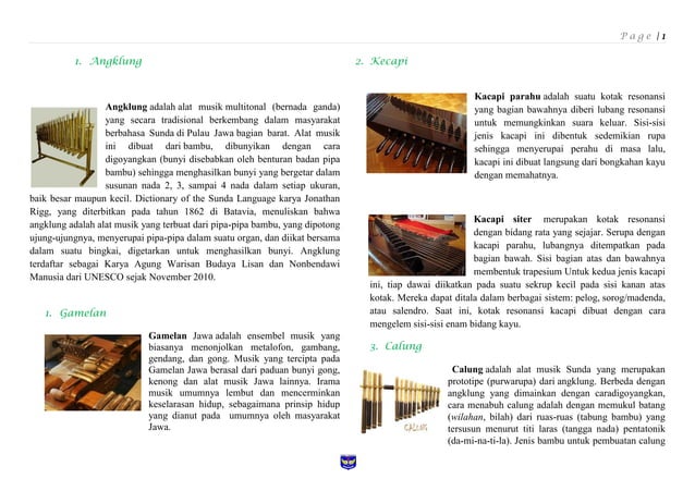 Alat Musik Tradisional Nusantara | PDF