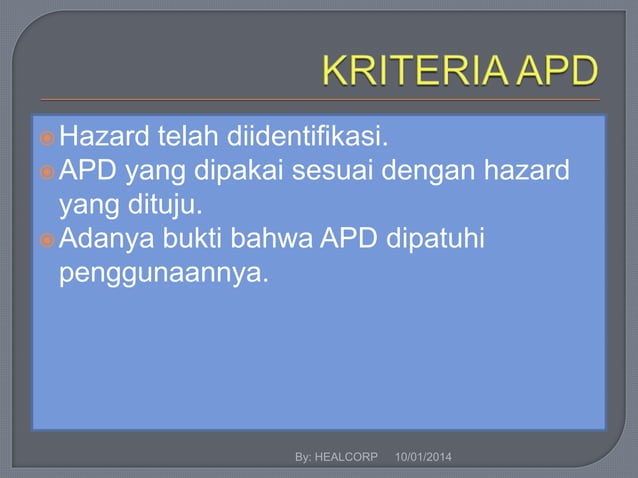 Alat pelindung diri (apd) lengkap di kamar operasi | PPTX