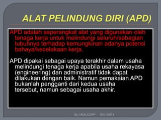 Alat pelindung diri (apd) lengkap untuk operasi | PPTX