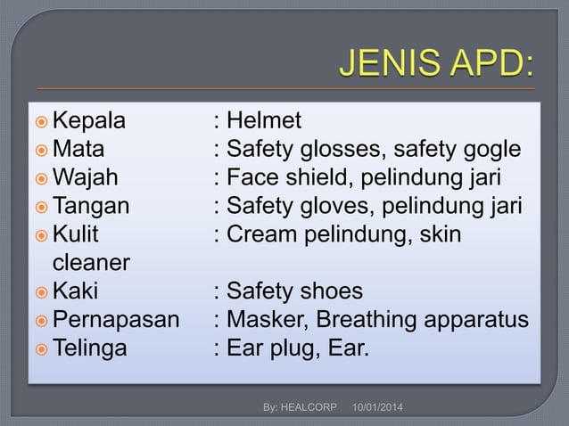 Alat pelindung diri (apd) lengkap untuk operasi | PPTX