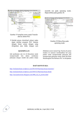 Alat pembengkok plat berbasis plc | DOCX