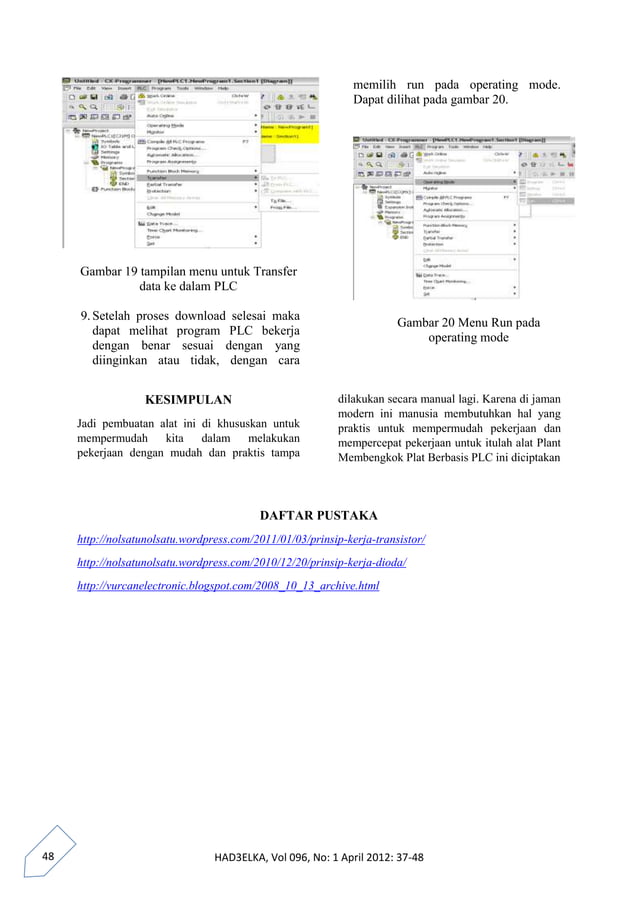 Alat pembengkok plat berbasis plc | DOCX