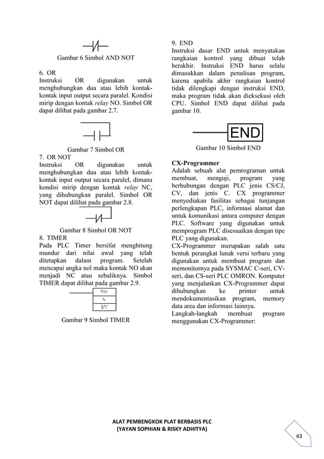 Alat pembengkok plat berbasis plc | DOCX