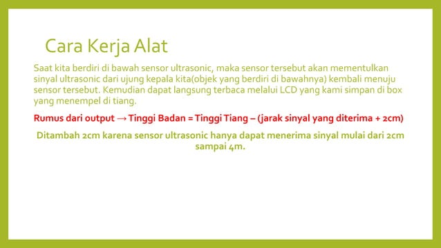 Alat pengukur tinggi badan otomatis | PPT