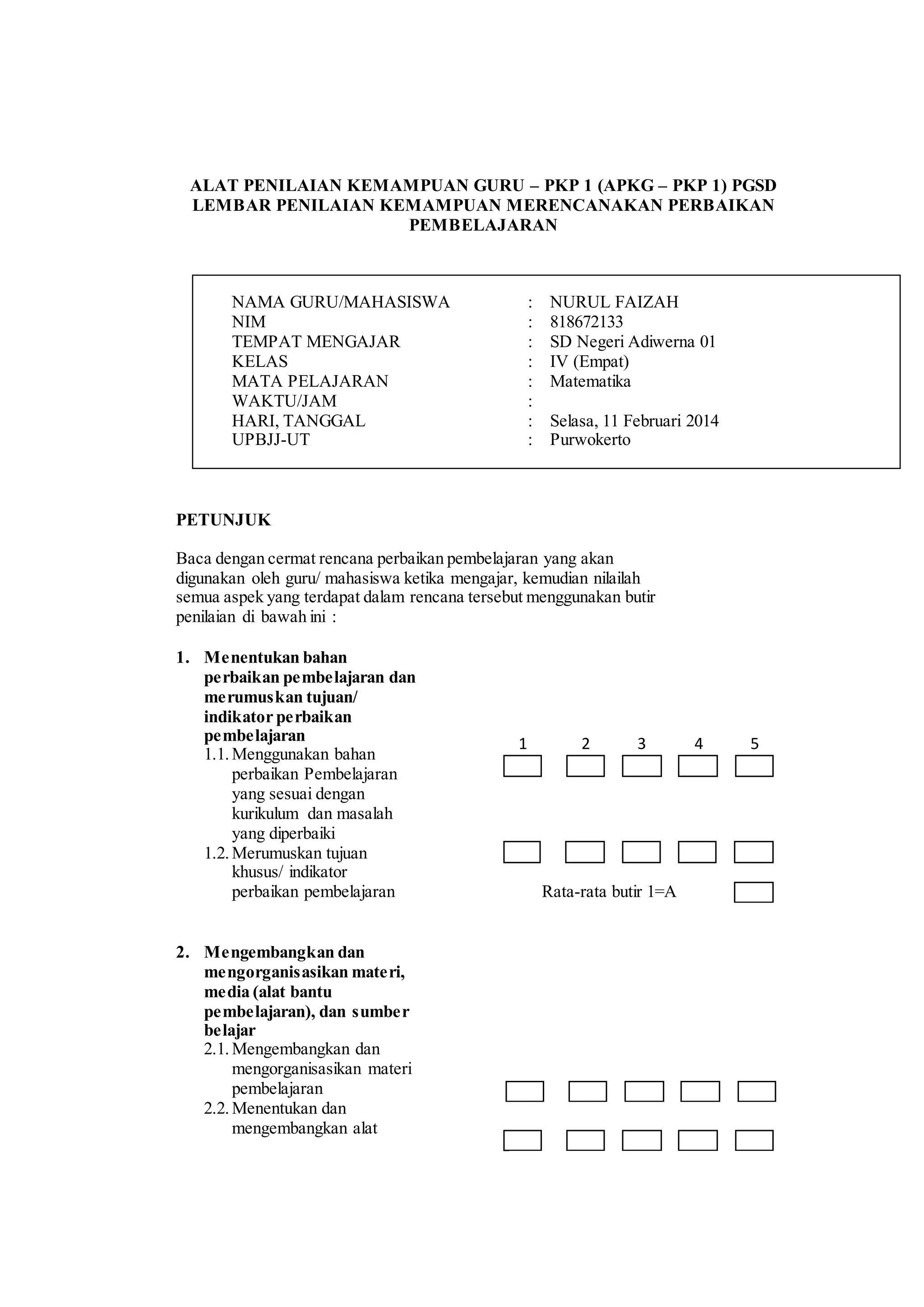 Alat penilaian kemampuan_guru_pkp_1_apkg | PDF