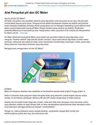 Alat penyukat p h dan ec meter | PDF
