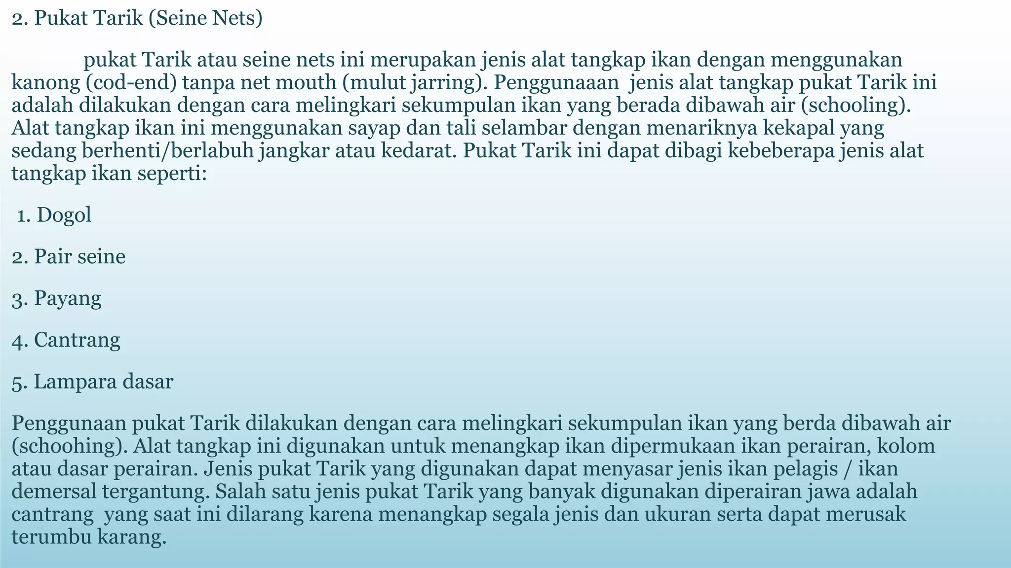 Berbagai Macam Alat Tangkap Ikan (By. Wartono) | PPTX