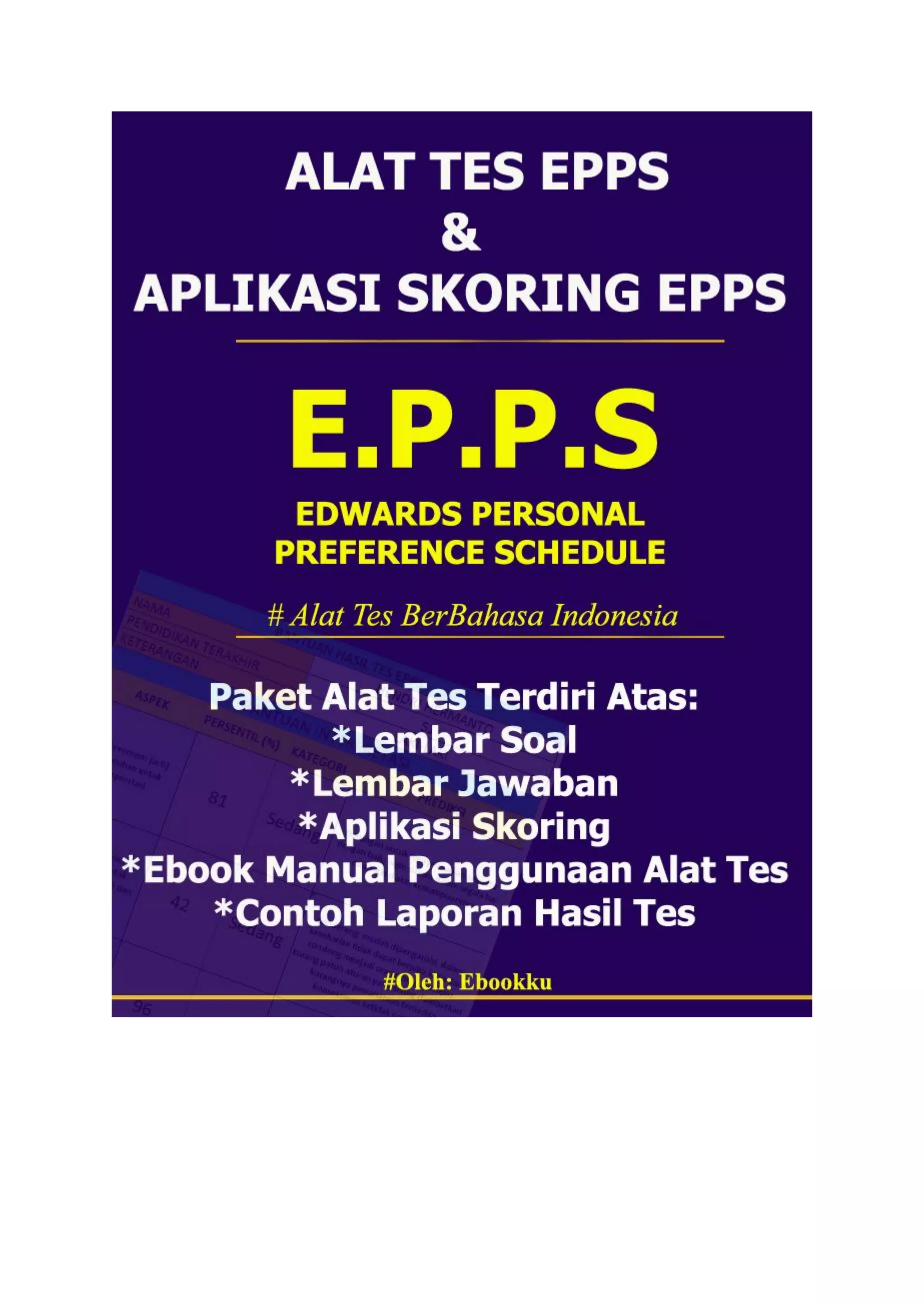 Alat tes epps lengkap dengan skoring epps | PDF