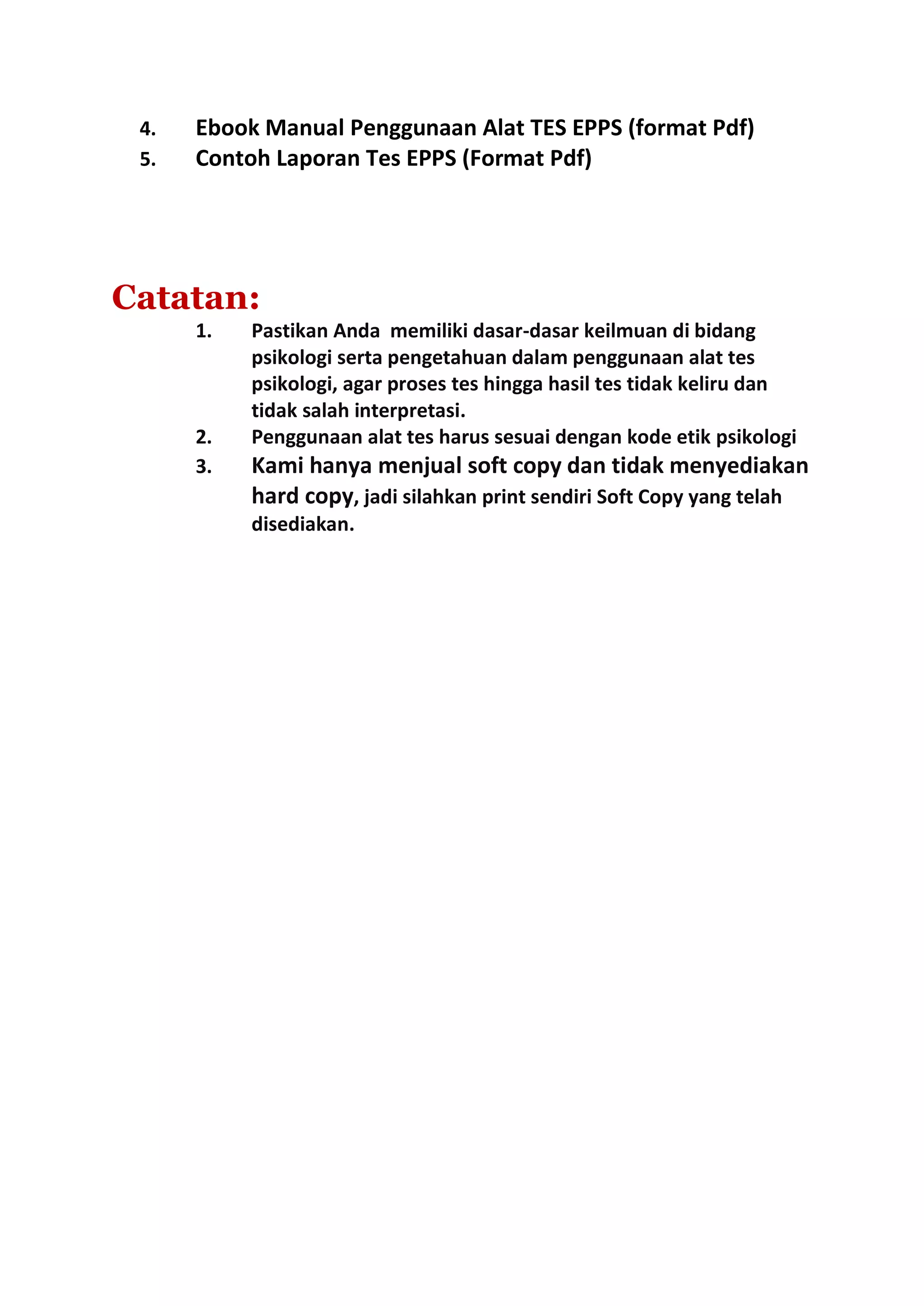 Alat tes epps lengkap dengan skoring epps | PDF