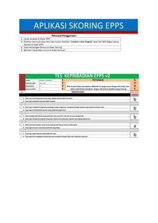 Alat tes epps lengkap dengan skoring epps | PDF