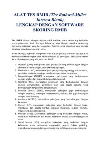 Alat tes rmib lengkap dengan skoring rmib | PDF