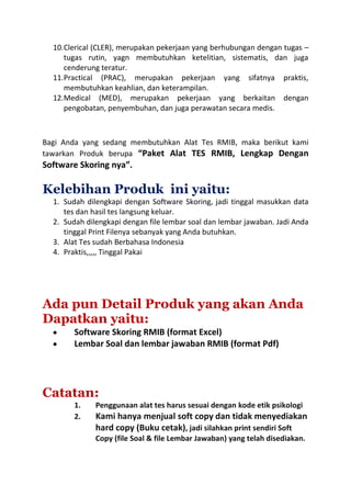 Alat tes rmib lengkap dengan skoring rmib | PDF