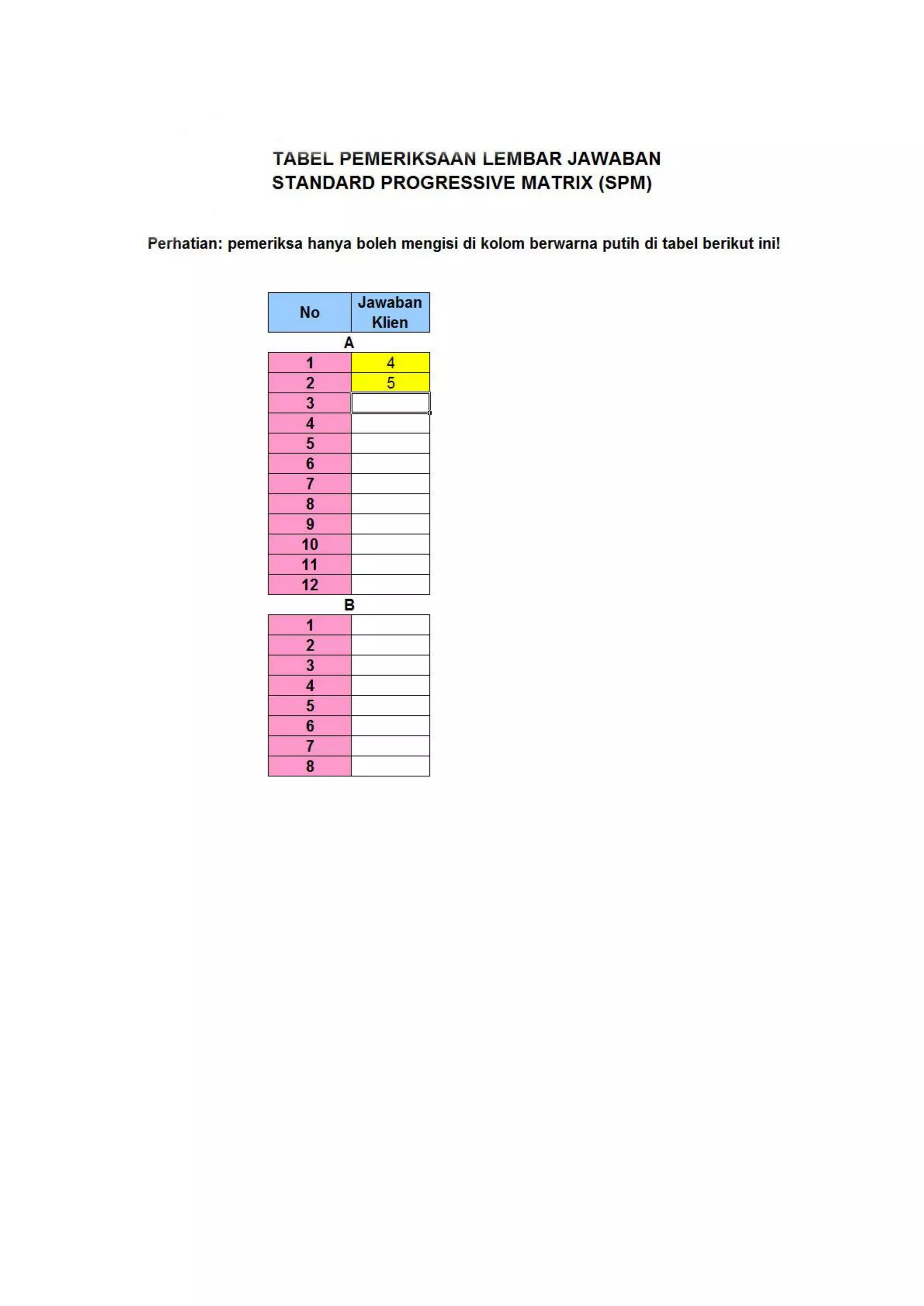 Alat tes SPM lengkap dengan skoring SPM (STANDARD PROGRESSIVE MATRICES ...