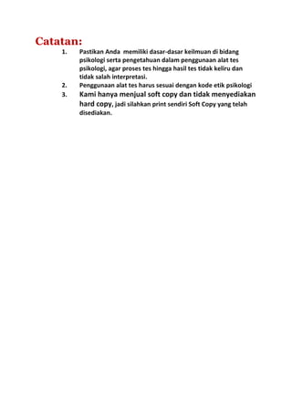 Alat tes wpt lengkap dengan skoring wpt | PDF