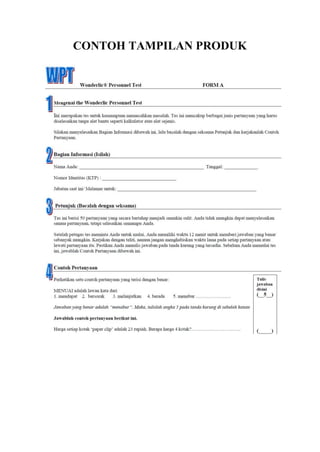 Alat tes wpt lengkap dengan skoring wpt | PDF