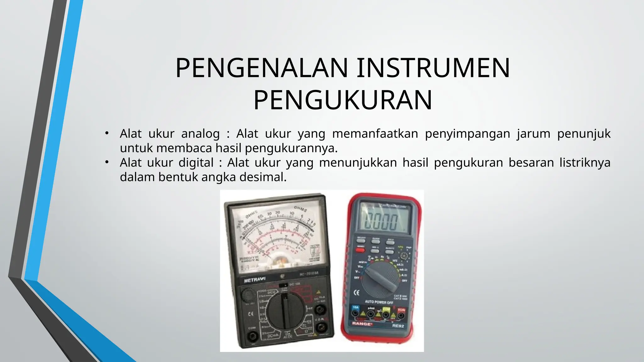 Alat ukur dan pengukuran multimeter analog digital dan keselamatan ...