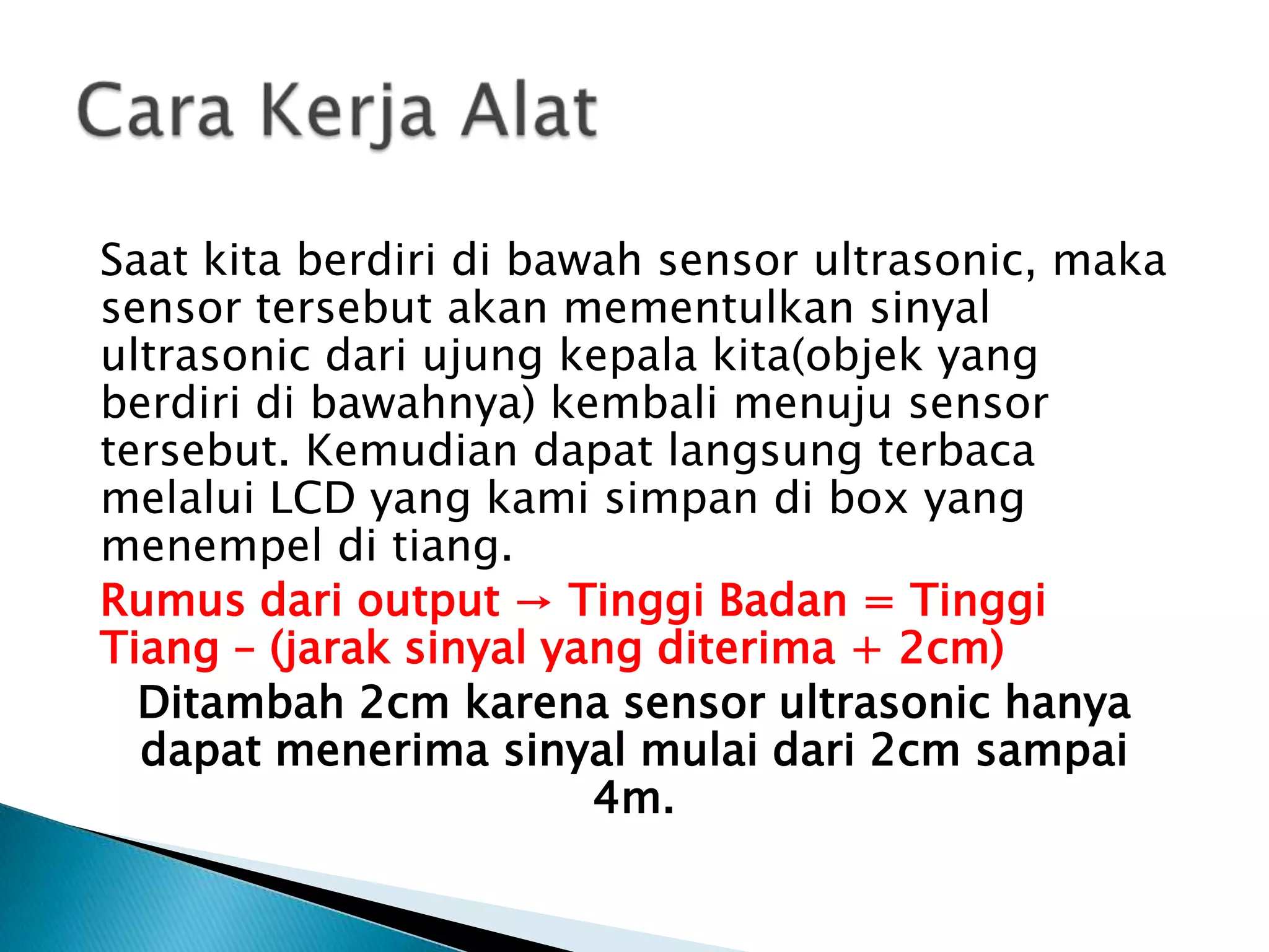 Alat ukur tinggi badan otomatis | PPT