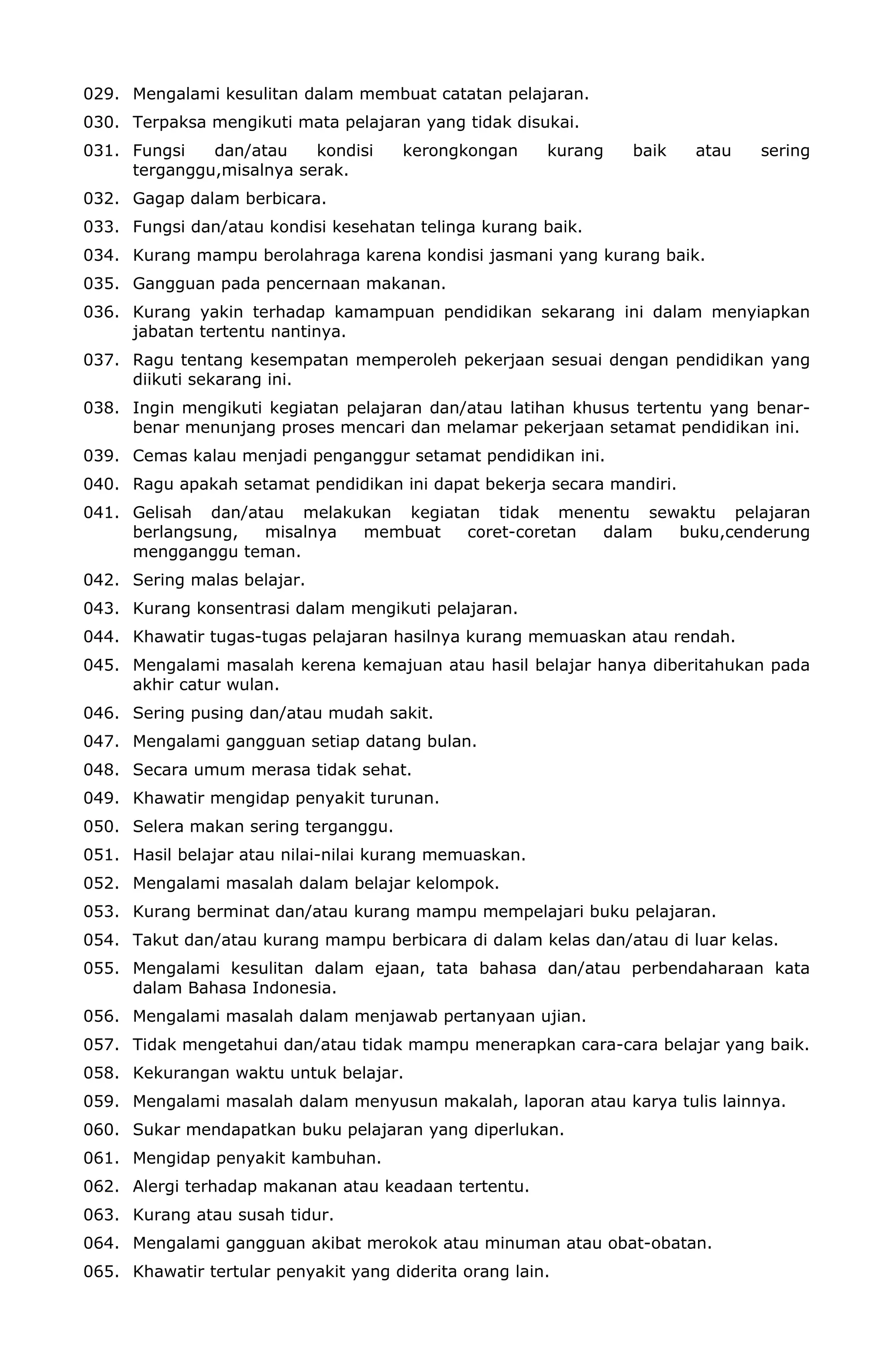 Alat ungkap masalah siswa | DOC