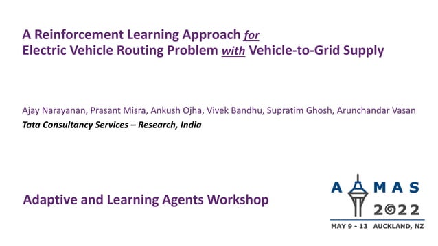 Reinforcement Learning for EVRP with V2G | PPT