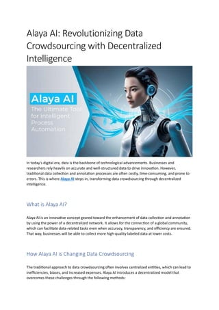 Unlocking the Power of Alaya AI: Transforming Innovation and Efficiency | PDF