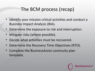 A laypersons guide to business continuity management richard (2) | PPT