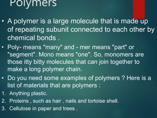 Polymers, Absorbing Oils using polymers | PPTX