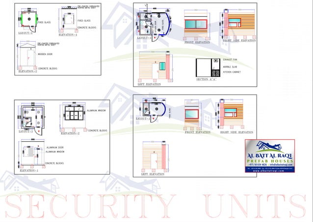 Al Bait Al Raqi prefabricated security unit portal security cabin plan ...