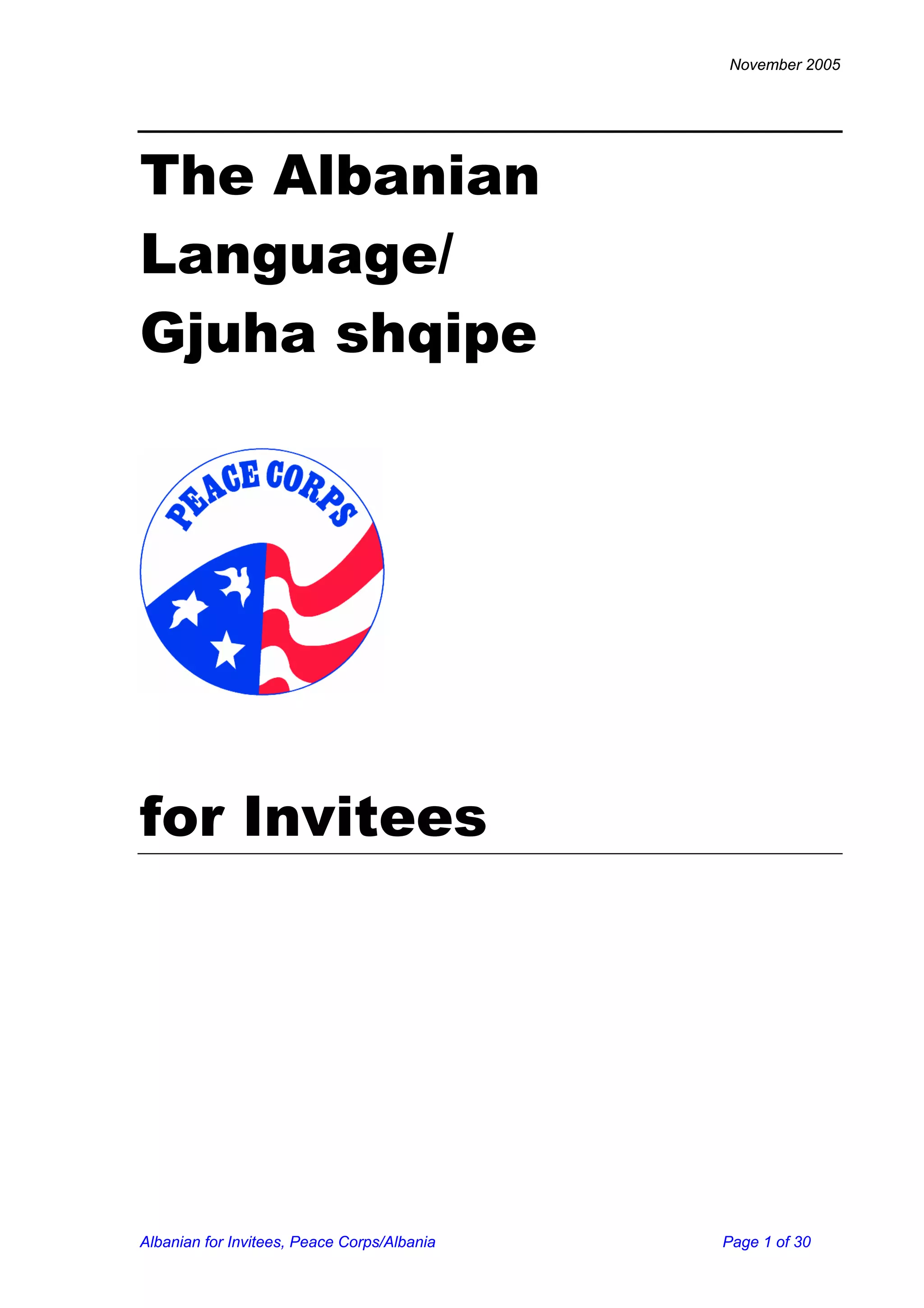Basic Albanian Language Course | PDF