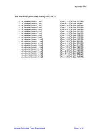 Basic Albanian Language Course | PDF