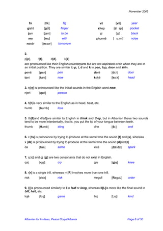 Basic Albanian Language Course | PDF