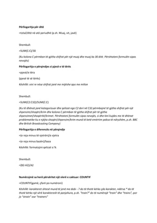 Udhëzues i shkurtër për formulat në programet spreadsheet ...