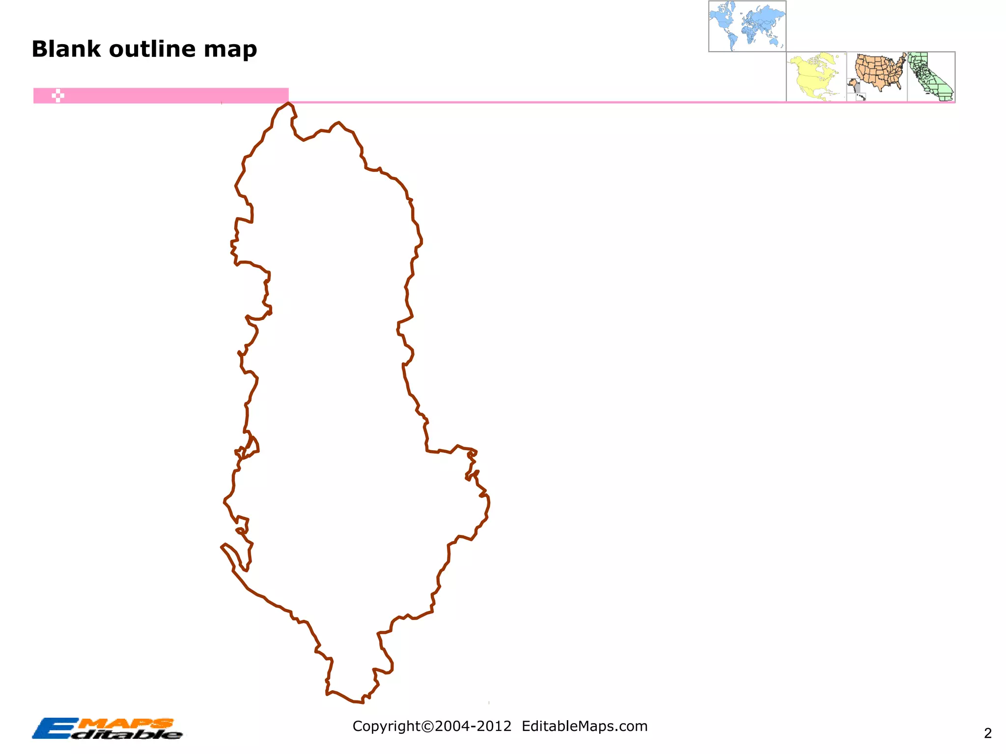 Albania map, Albania outline map, Albania editable map, Albania ...