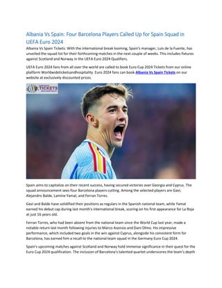 Albania Vs Spain Four Barcelona Players Called Up for Spain Squad in ...