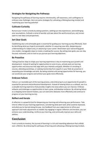 From Curiosity to Mastery: Navigating the Pathways of Learning | PDF