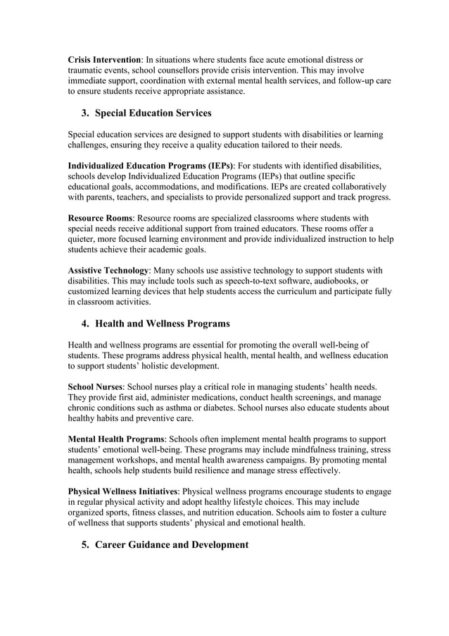 Supporting Student Success: The Role of School Support Services | PDF