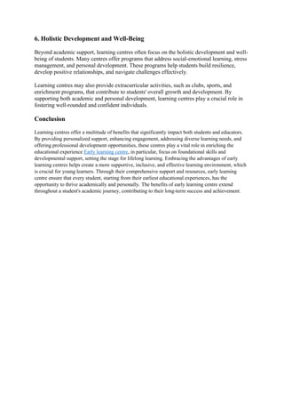 The Benefits of Learning Centers for Students and Educators: A ...
