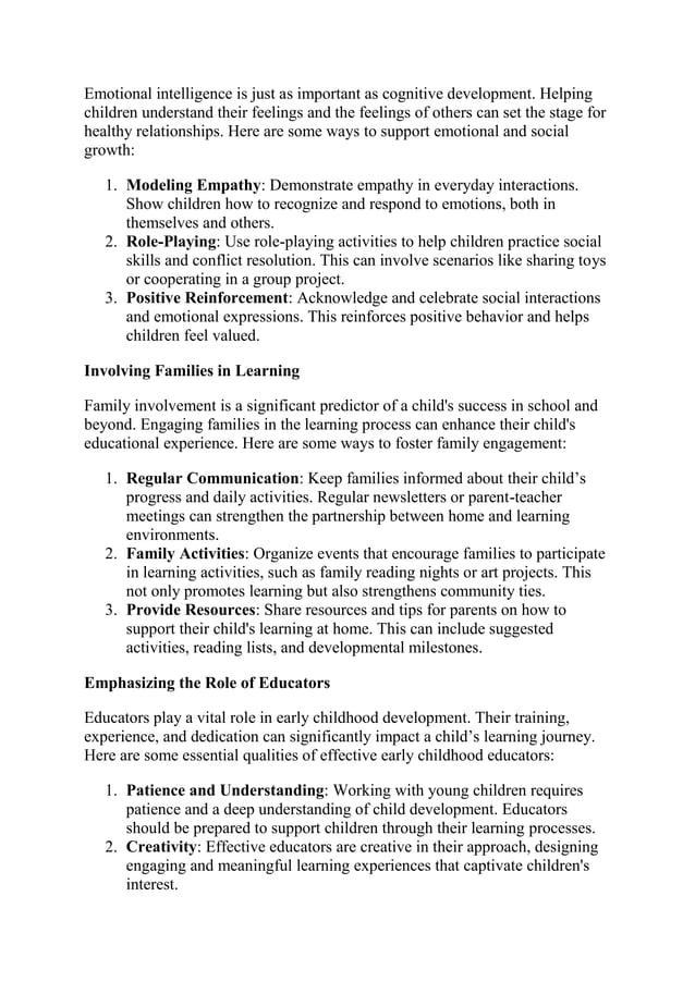 Nurturing Young Minds: A Guide to Early Childhood Development | PDF ...